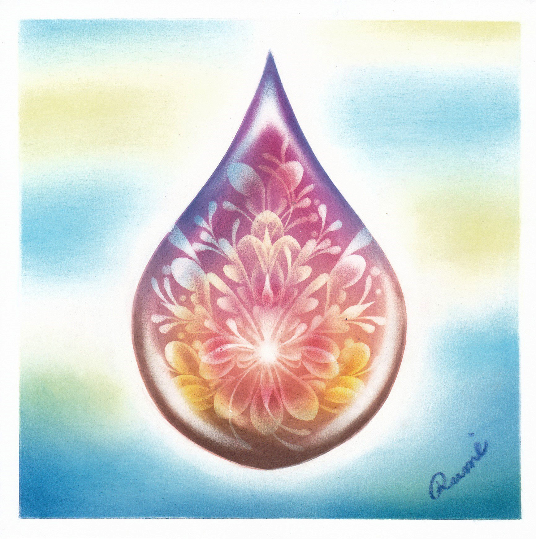 top - flower of crystal art